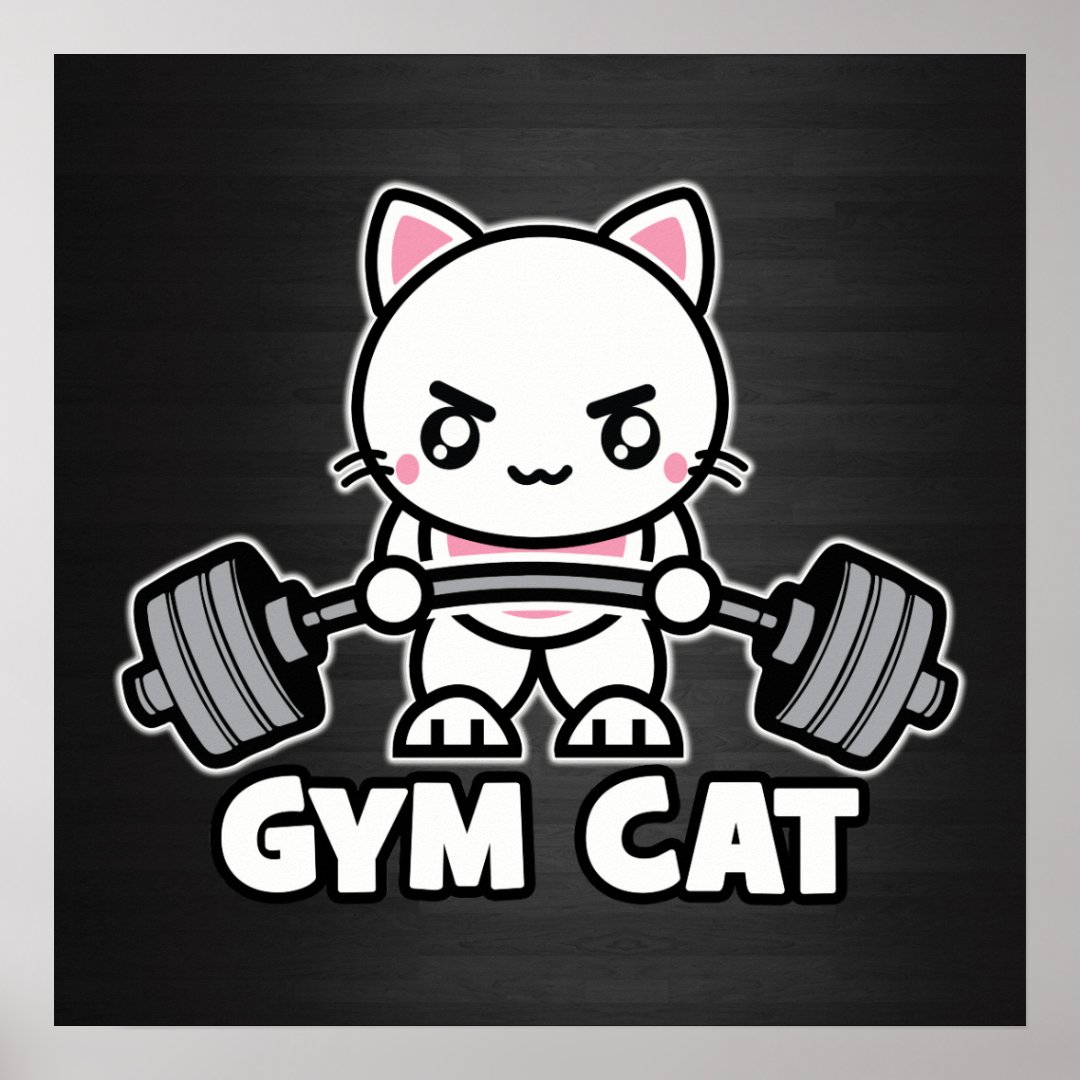 Gym Cat - Workout Motivational Poster | Zazzle