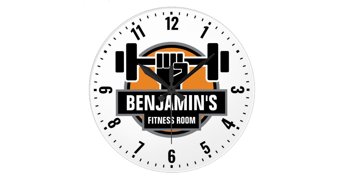 Gym Fitness Room Personalized Wall Clock | Zazzle