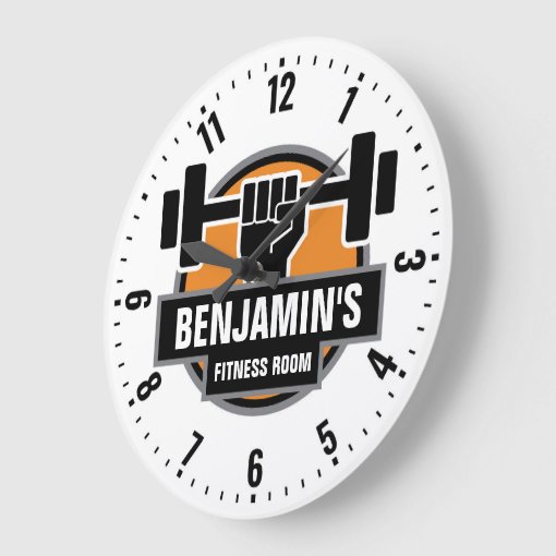 Gym Fitness Room Personalized Wall Clock | Zazzle