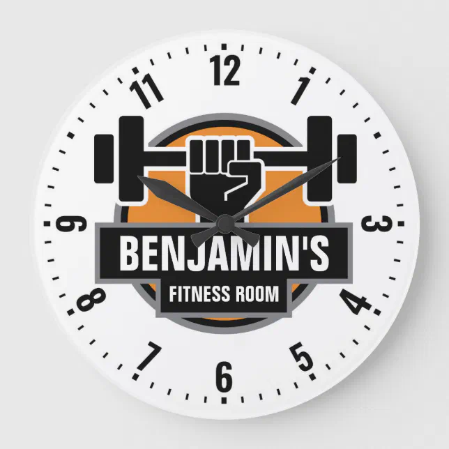Gym Fitness Room Personalized Wall Clock | Zazzle