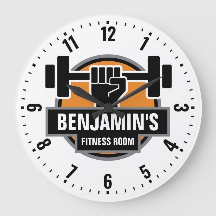 Gym Fitness Room Personalized Wall Clock | Zazzle