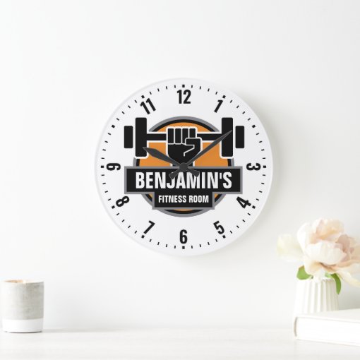 Gym Fitness Room Personalized Wall Clock | Zazzle