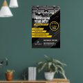 Gym Photo Black & Yellow Logo Workout Marketing Poster | Zazzle