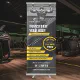 Gym Photo Black & Yellow Logo Workout Promotional Retractable Banner ...