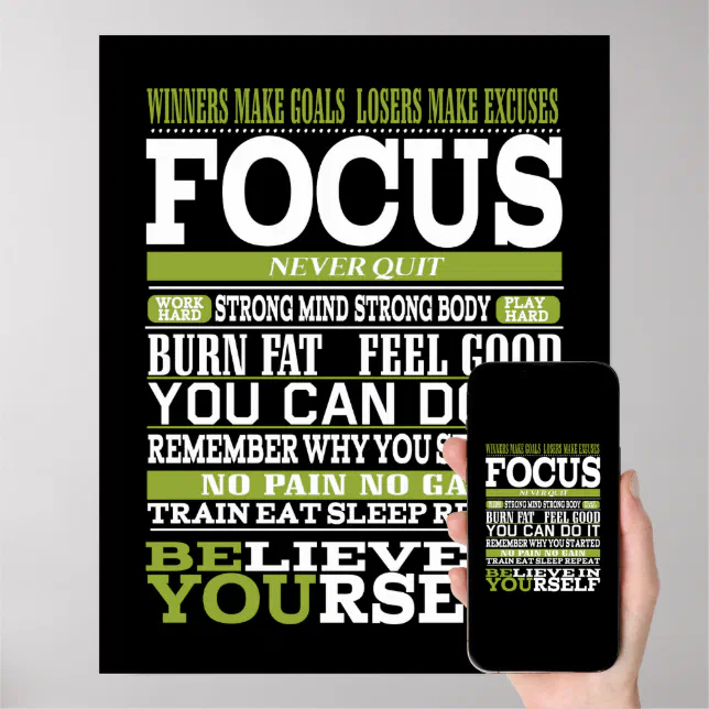 Gym poster, Motivational Exercise personal trainer Poster | Zazzle