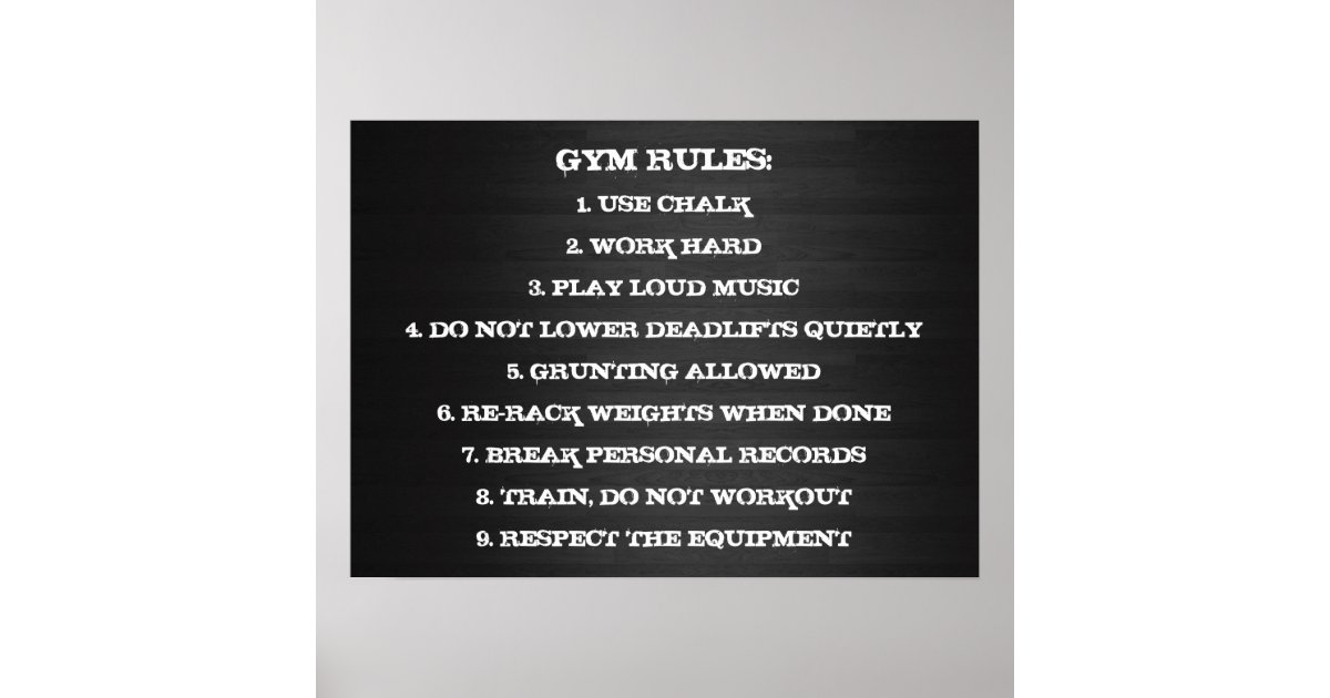 Gym Rules Poster