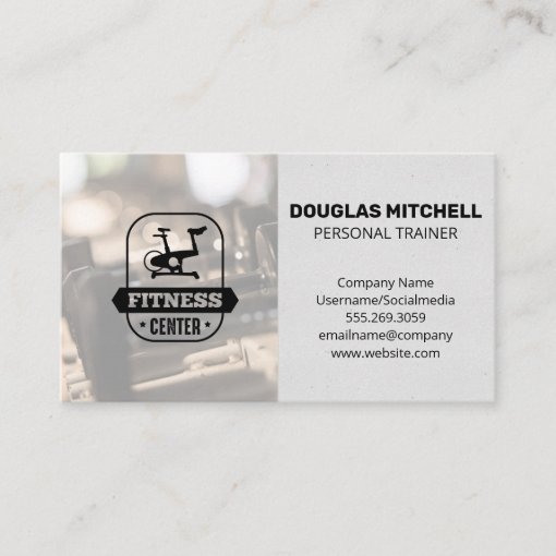 Gym | Spin Bike Logo Business Card | Zazzle