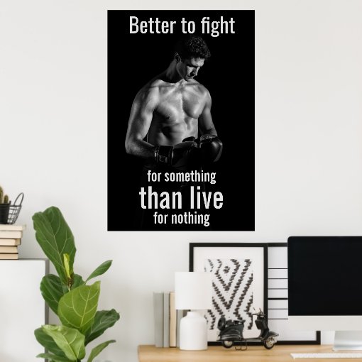 Gym Workout | Motivational Boxer Quote Poster | Zazzle