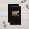 Gym Workout Powerlifting Squat Bench Deadlift Business Card | Zazzle