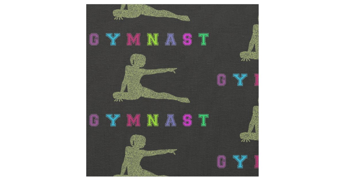 Gymnast Colorful Letters Fabric | Zazzle