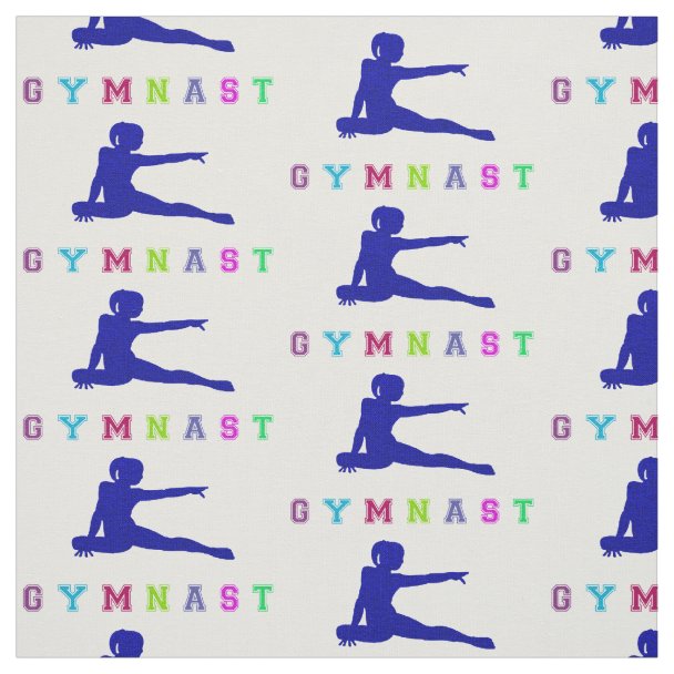 Gymnast Colorful Letters Fabric | Zazzle