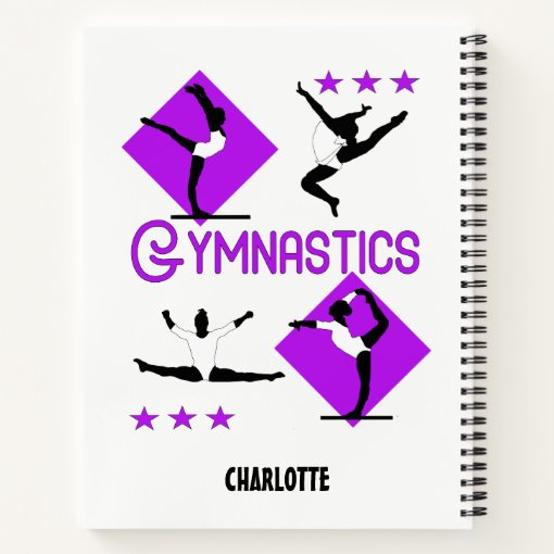 Gymnast Figures Cute Girls Gymnastics Personalized Notebook | Zazzle