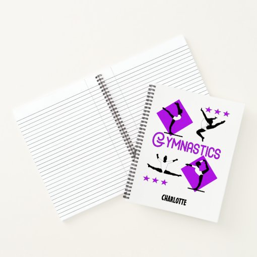 Gymnast Figures Cute Girls Gymnastics Personalized Notebook | Zazzle