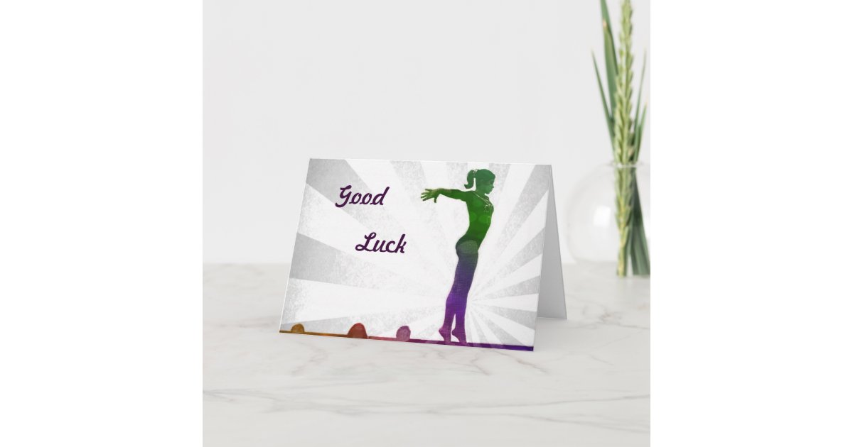 Gymnast Good Luck Card | Zazzle