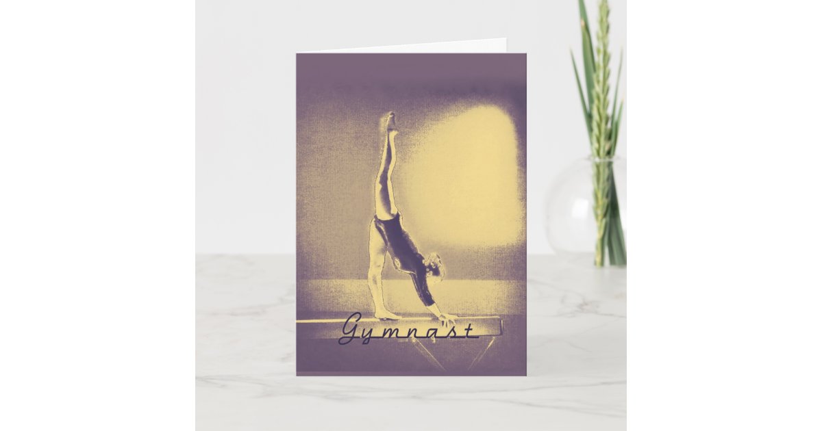 Gymnast "Good Luck" greeting card | Zazzle