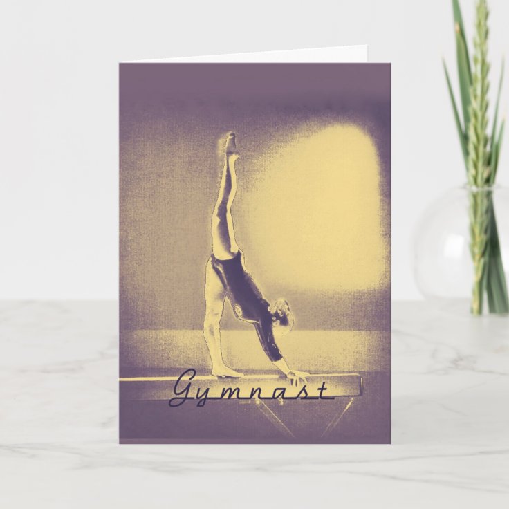 Gymnast "Good Luck" greeting card | Zazzle