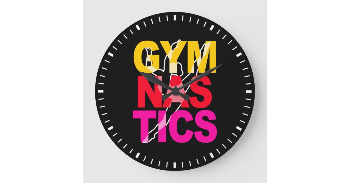 Gymnast Silhouette Gymnastics Large Clock | Zazzle