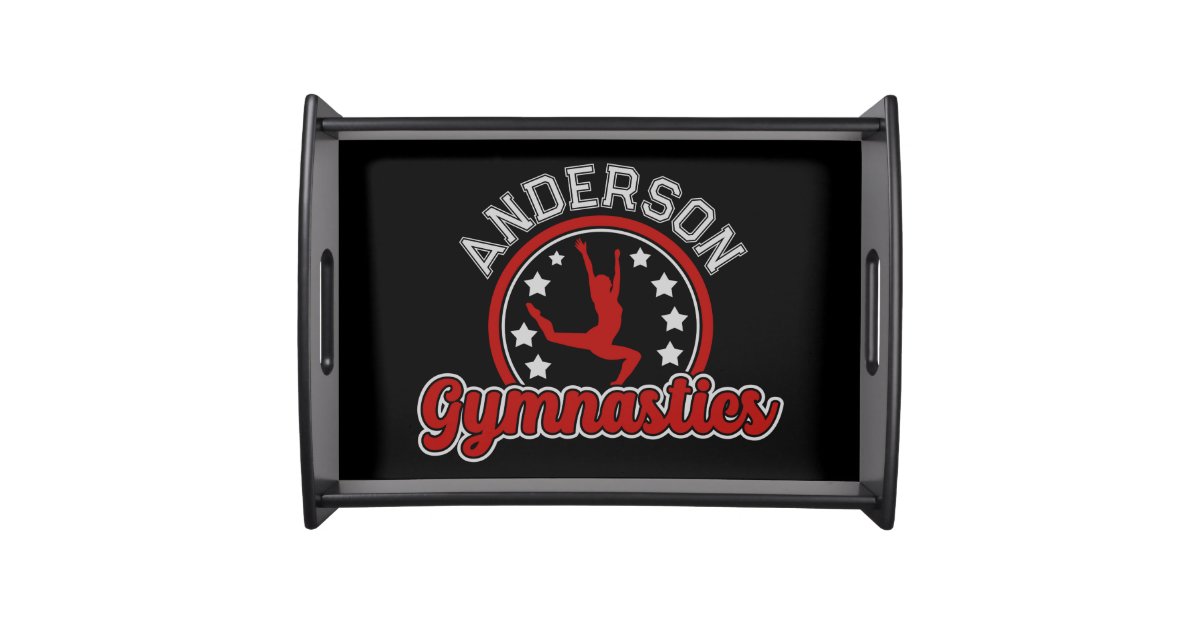 Gymnastics ADD NAME Gymnast Vault Floor Athlete Serving Tray | Zazzle