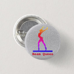 Gymnastics Beam Queen Rainbow Pin Buttons | Zazzle