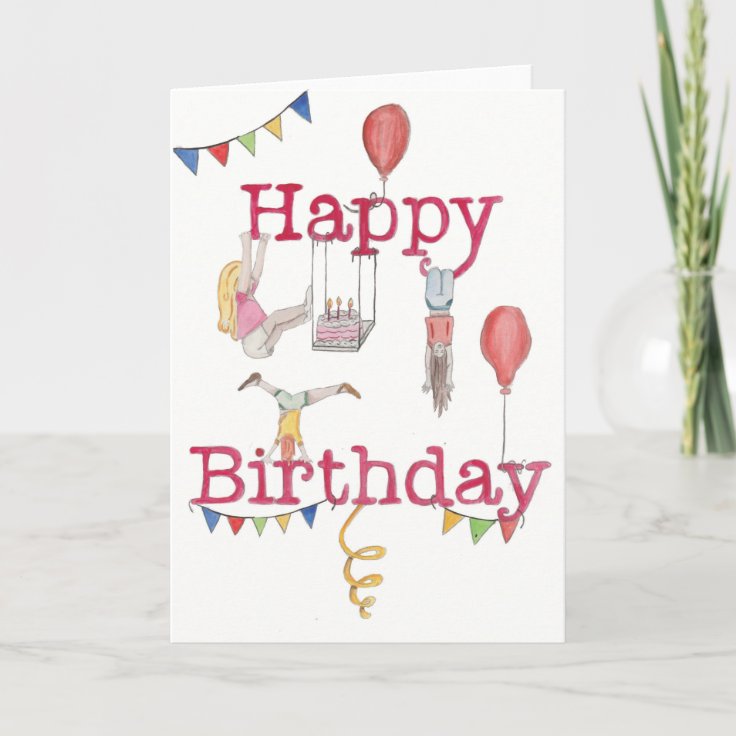 Gymnastics Birthday card | Zazzle