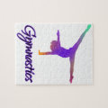 Gymnastics Cartwheel Pink Purple Ombre Gradient Jigsaw Puzzle | Zazzle