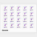 Gymnastics Cartwheel Pink Purple Personalized Square Sticker | Zazzle