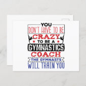 Gymnastics Coach Funny Appreciation Gift Crazy Postcard | Zazzle