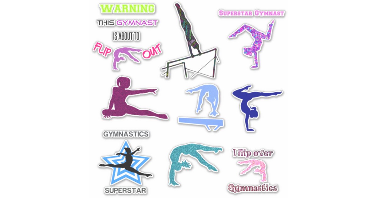 Gymnastics Custom-Cut Vinyl Stickers | Zazzle
