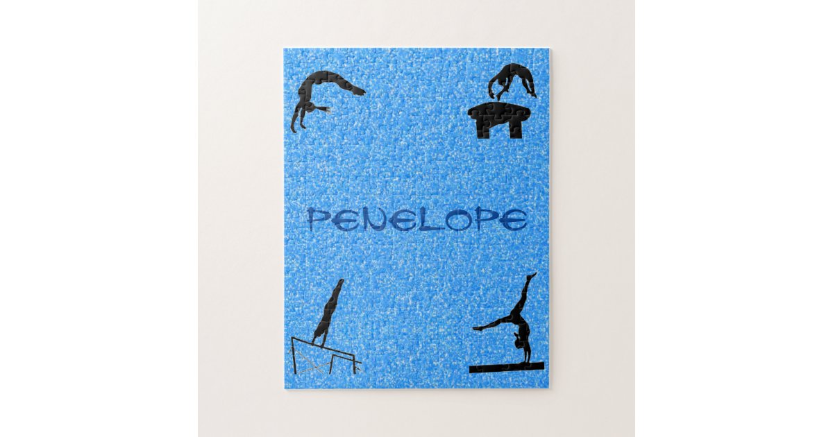 Gymnastics Events Blue Sparkle Puzzle | Zazzle
