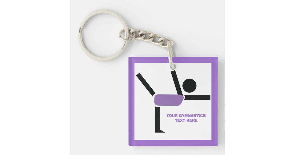 Gymnastics gifts, gymnastics performer custom keychain | Zazzle