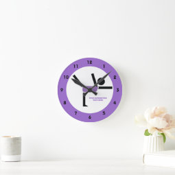 Gymnastics gifts, gymnastics performer custom round clock | Zazzle