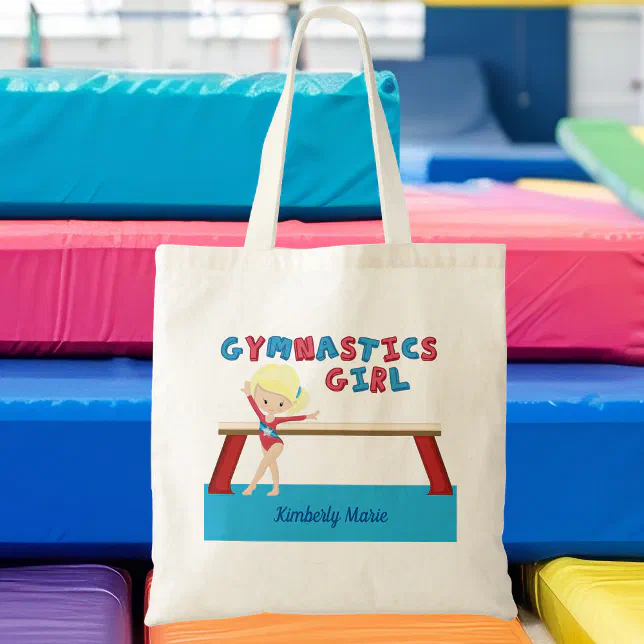 Gymnastics Girl Cute Blonde Gymnast Tote Bag | Zazzle