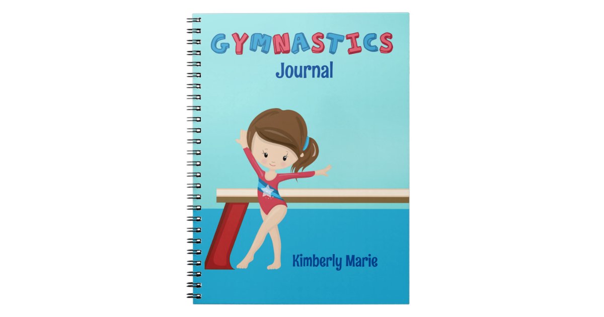 Gymnastics Girl Cute Personalized Gymnast Notebook | Zazzle