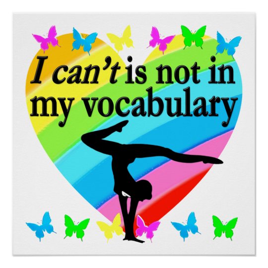 GYMNASTICS GIRL INSPIRATIONAL DESIGN POSTER | Zazzle.com