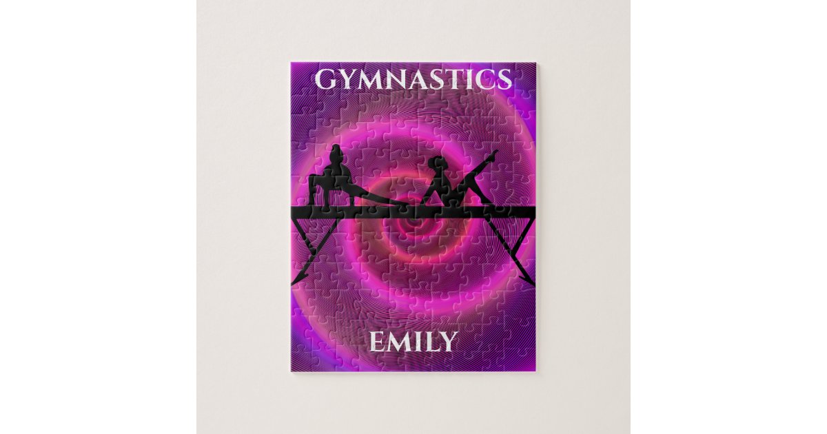 Gymnastics girl puzzle with personalized name. | Zazzle