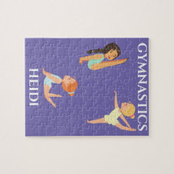GYMNASTICS girl's personalized puzzle. Jigsaw Puzzle | Zazzle