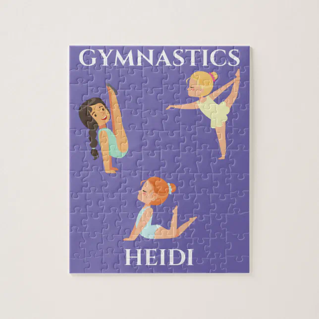 GYMNASTICS girl's personalized puzzle. Jigsaw Puzzle | Zazzle