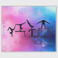 Gymnastics Girls Pink & Blue Wrapping Paper | Zazzle