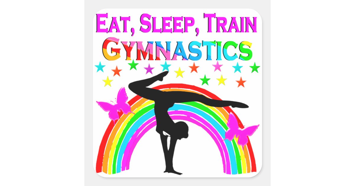 GYMNASTICS GOALS AND DREAMS SQUARE STICKER | Zazzle