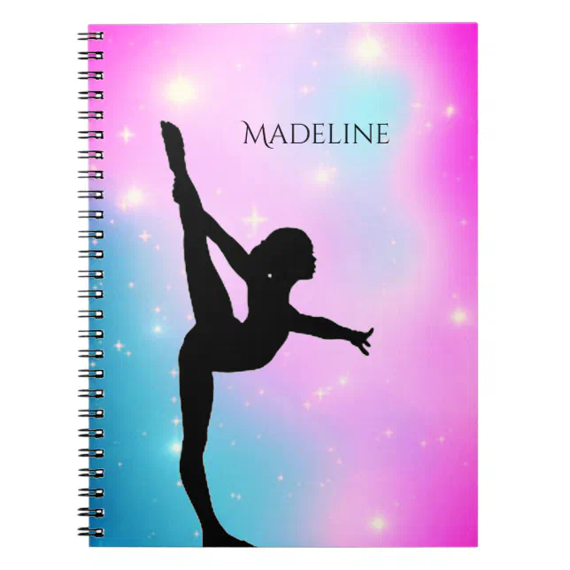 Gymnastics Gradient w/ Name of Gymnast Notebook | Zazzle