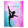Gymnastics Gradient w/ Name of Gymnast Notebook | Zazzle