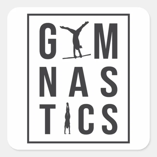 Gymnastics Gymnast Unven Bars Hopper Acrobat Mat Square Sticker | Zazzle