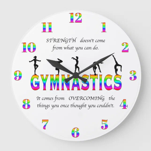 Gymnastics Inspirational Quote Large Clock | Zazzle