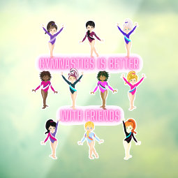 Gymnastics Is Better With Friends Window Cling | Zazzle