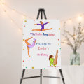 Gymnastics jump Cartwheels girl birth Welcome sign | Zazzle