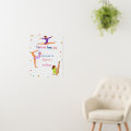 Gymnastics jump Cartwheels girl birth Welcome sign | Zazzle