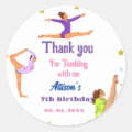 Gymnastics jump Cartwheels girl birthday party Classic Round Sticker ...