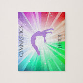 " GYMNASTICS" lights puzzle with gymnast. | Zazzle