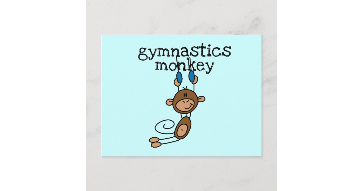 Gymnastics Monkey Postcard | Zazzle