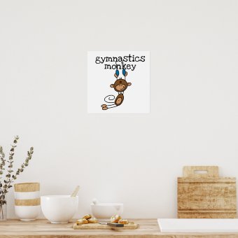 Gymnastics Monkey Poster | Zazzle